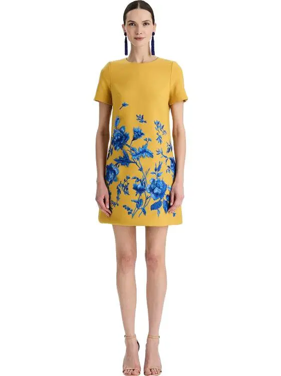 Oscar De La Renta Peony Threadwork Shift Dress - Natural