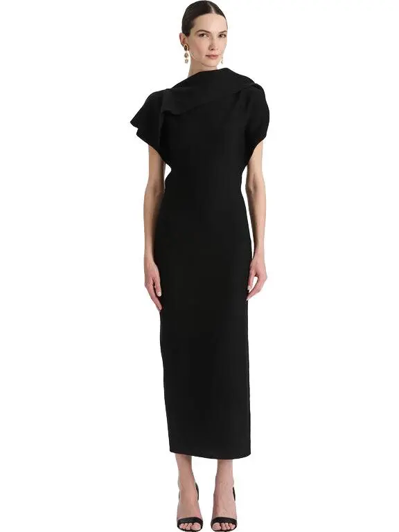 Oscar De La Renta Drape Detailed Knit Pencil Dress - Natural
