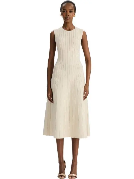 Oscar De La Renta Ottoman Knit Dress - Natural