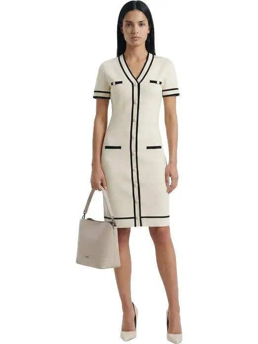 Rudsak Knit Button-front Midi Dress - White