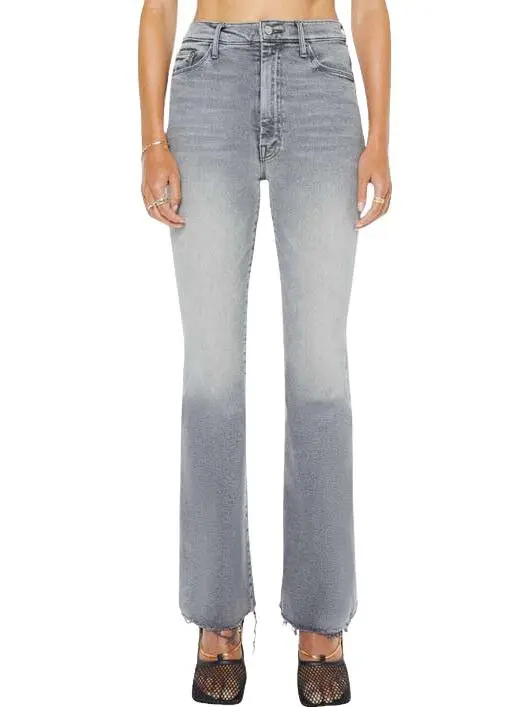 MOTHER High-rise Bootcut Jeans With Frayed Hem - Catch Me Outside