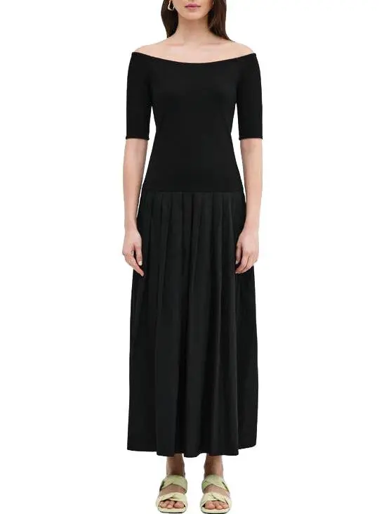MARCELLA Mila Off-the-shoulder Maxi Dress - Black