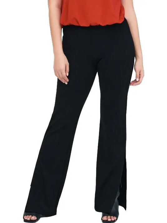 MARCELLA Pearson Slit Flare Leg Pants - Black