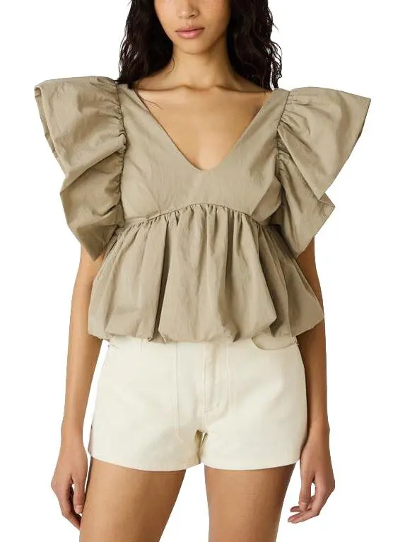 Steve Madden Saskya Babydoll Top - Khaki