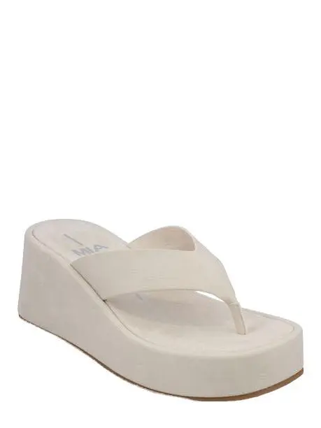 Mia Niccola Platform Wedge Flip Flop - Ecru