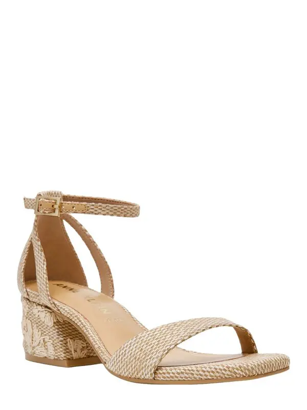 Anne Klein Mia Ankle Strap Sandals - Natural Multi