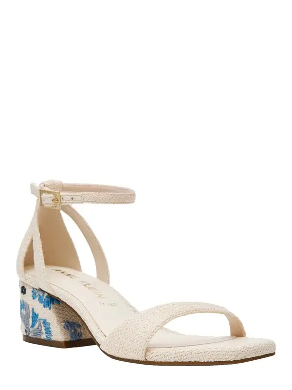 Anne Klein Mia Ankle Strap Sandals - Natural/blue
