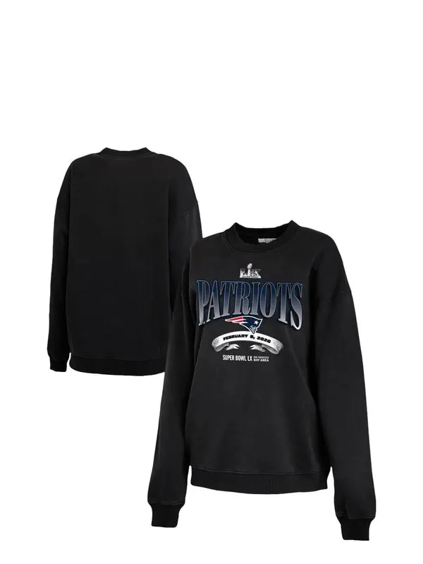 WEAR BY ERIN ANDREWS New England Patriots Super Bowl Lx Fleece Sweatshirt - Black