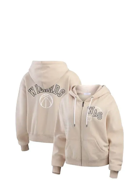 WEAR BY ERIN ANDREWS Washington Wizards Tonal Full-zip Hoodie - Tan