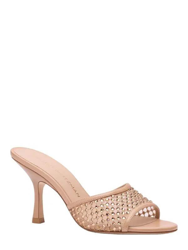 STUART WEITZMAN Bareitall Shine Mesh Sandal - Adobe