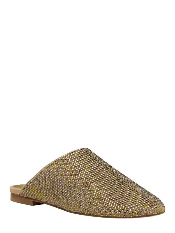 STUART WEITZMAN Talia Shine Mules - Golden Olive