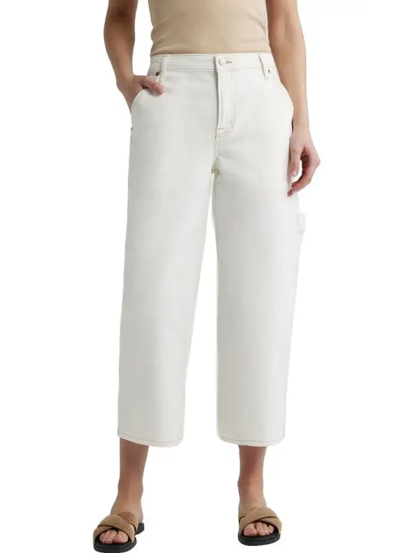 CITY BLUES Relaxed Crop Carpenter Jeans - Ivory