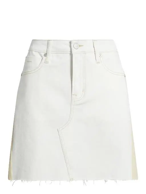 CITY BLUES Colorblock Denim Mini Skirt - Ivory/pearl