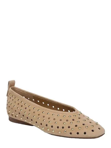 27 EDIT NATURALIZER Carla Perforated Studded Flat - Dune Dust