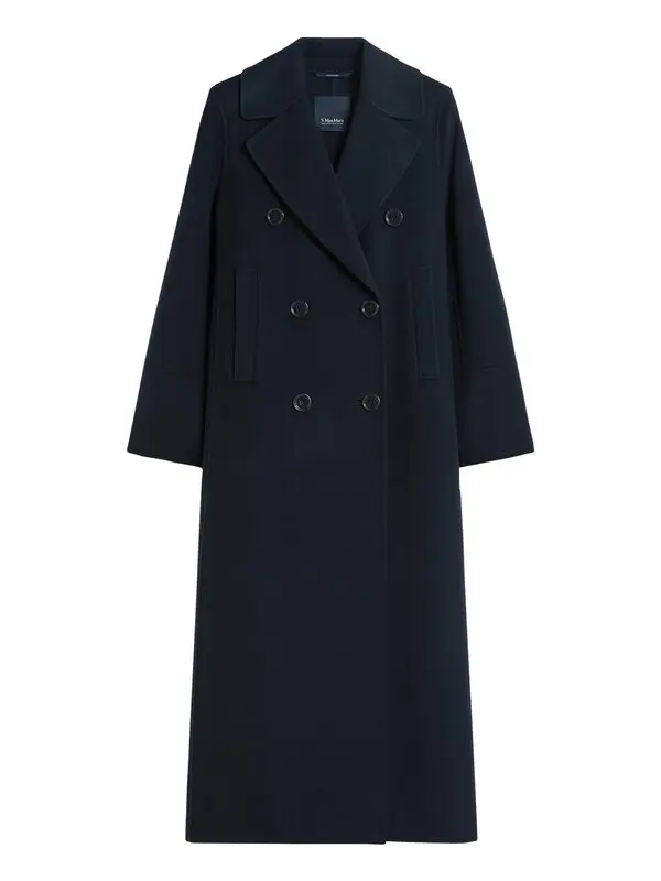 Max Mara Virgin Wool Double-breasted Coat - Blue