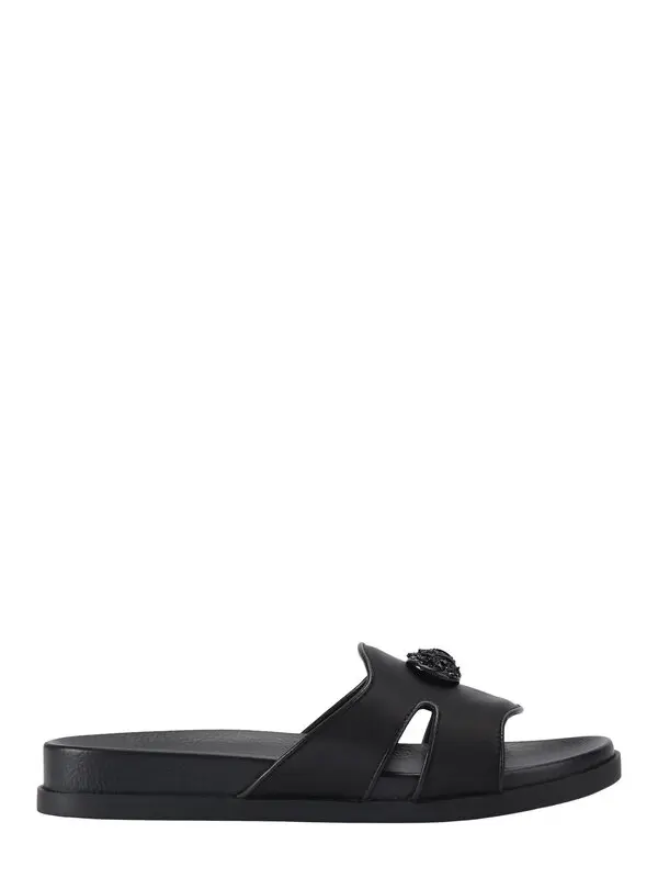 Kurt Geiger Satin Cut-out Chelsea Slides - Black