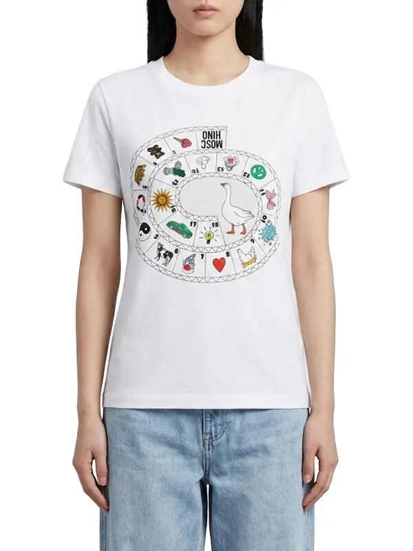 Moschino Printed Cotton T-shirt - White