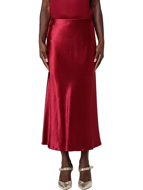 Max Mara Satin Midi Skirt - Red