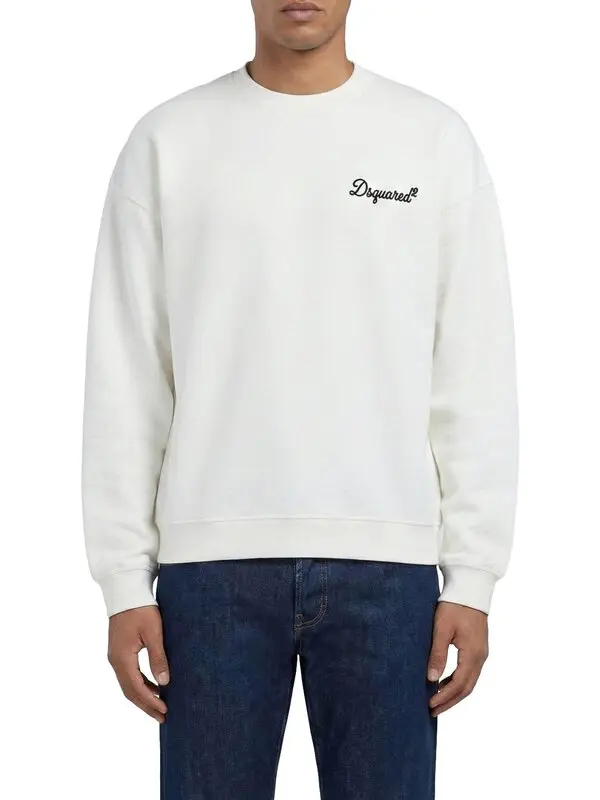 Dsquared2 Cotton Crewneck Sweatshirt With Logo - White