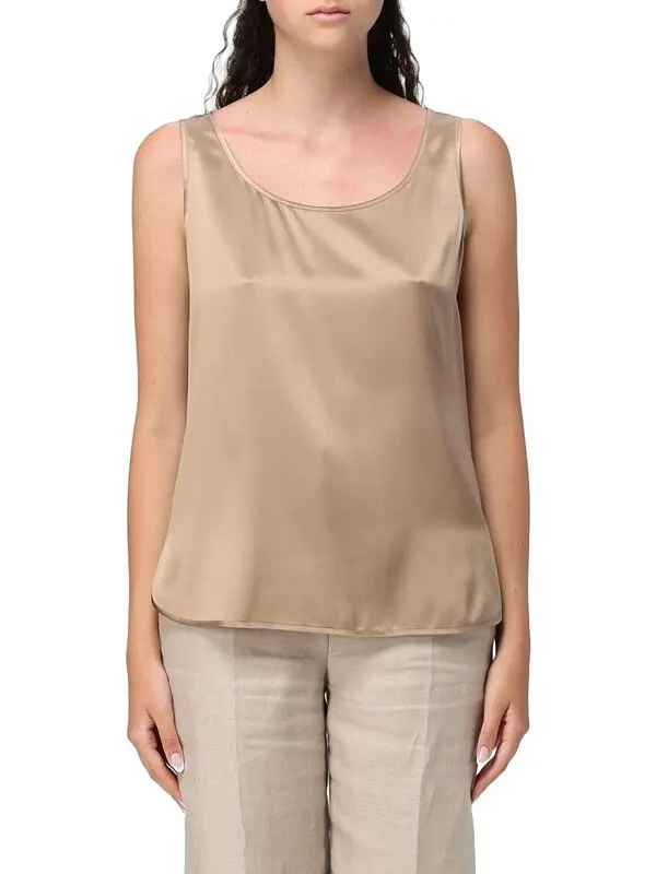 Max Mara Satin Sleeveless Top - Beige