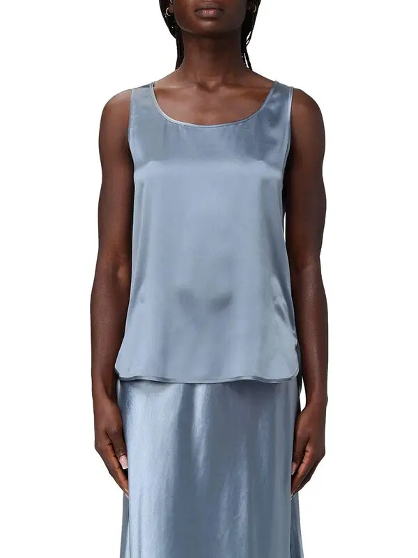 Max Mara Satin Sleeveless Top - Blue