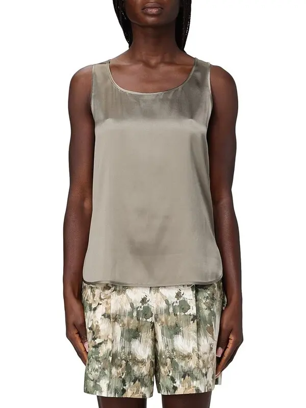 Max Mara Satin Sleeveless Top - Green