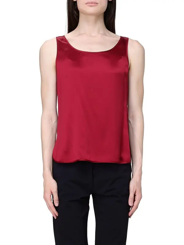 Max Mara Satin Sleeveless Top - Red