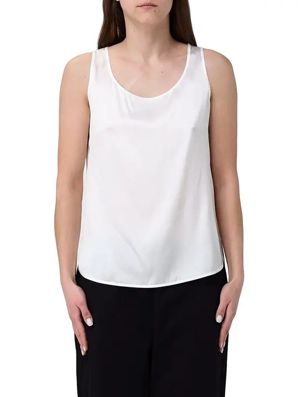 Max Mara Satin Sleeveless Top - White
