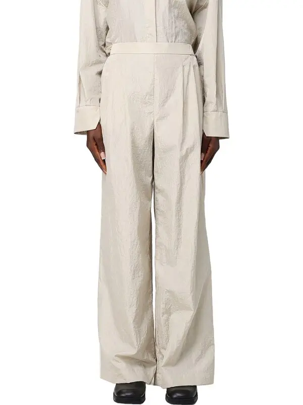 Max Mara Crinkled Taffeta Wide-leg Trousers - Beige