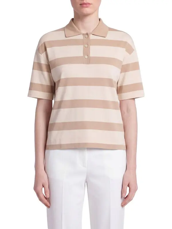 Max Mara Striped Polo Shirt - Ivory