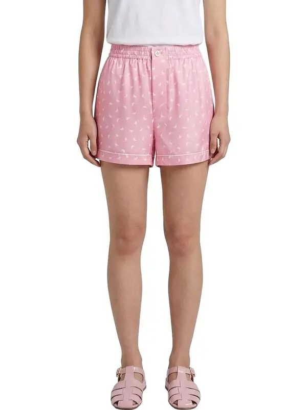 Moschino Printed Silk Shorts - Pink