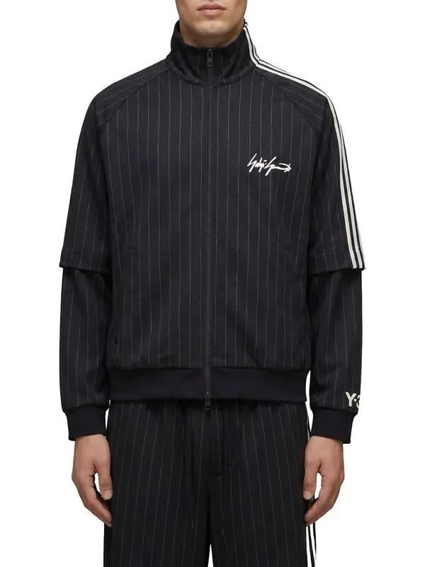 Y3 Striped Full Zip Sweatshirt - Black