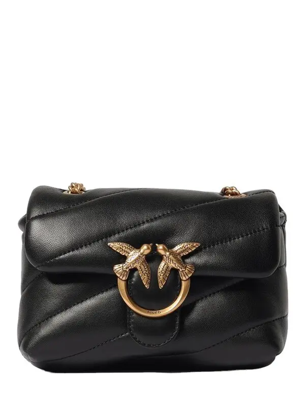 Pinko Quilted Leather Mini Bag With Chain Strap - Black