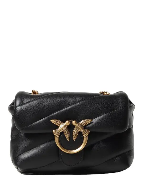 Pinko Quilted Leather Mini Bag With Chain Strap - Black