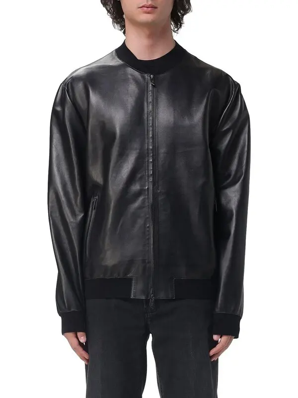 SALVATORE SANTORO Suede Bomber Jacket - Black