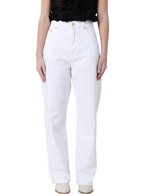 Alberta Ferretti Straight Leg Jeans - White