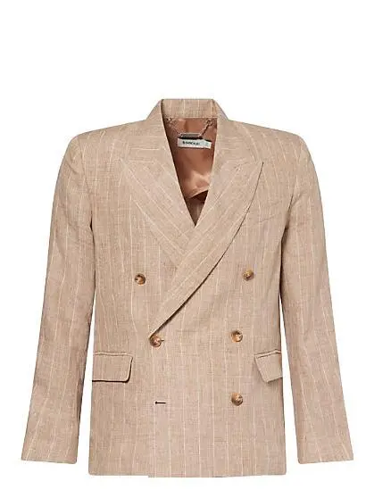 Simkhai Lucas Double-breasted Linen Blazer - Rose