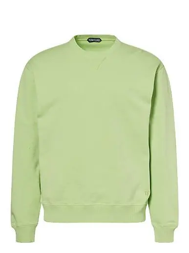 TOM FORD Relaxed-fit Crew-neck Cotton Sweatshirt - Aquamarine