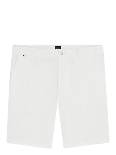 BOSS Slim-leg Stretch-cotton Shorts - White