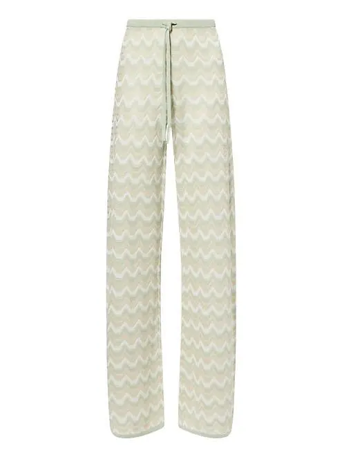 Devon Windsor Fiora Stripe Knitted Trousers - Aloe