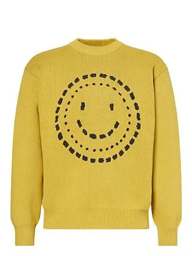 HERESY Smiler Motif Cotton Jumper - Yellow