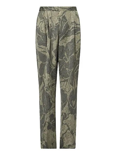 Dries Van Noten Jacquard-print Woven Trousers - Khaki