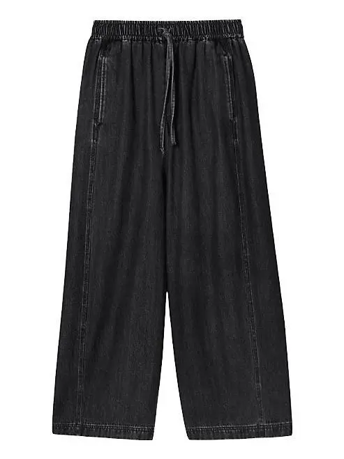 Whistles Casual Barrel-leg Denim Trousers - Barely Black