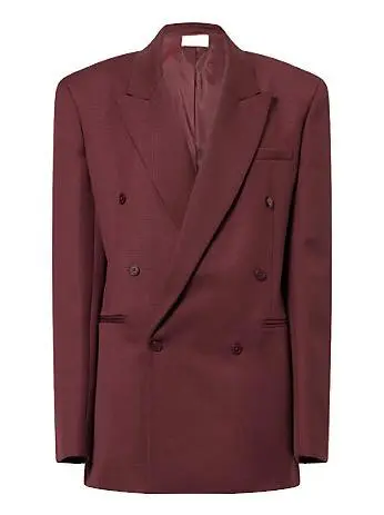 THE FRANKIE SHOP Monterey Structured Wool-blend Blazer - Burgundy