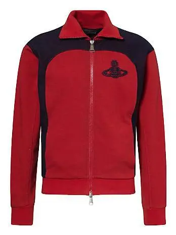VIVIENNE WESTWOOD Cotton Track Jacket With Orb Embroidery - Red/blue