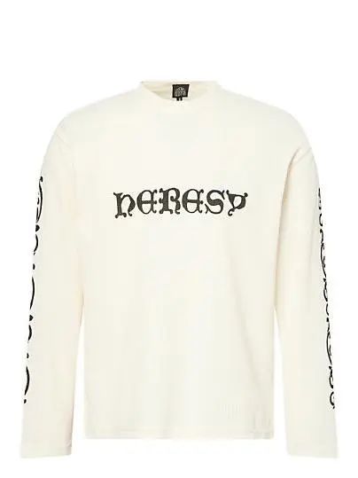 HERESY Wrough Logo-print Cotton-blend Top - Cream