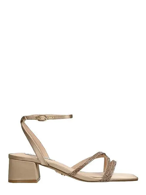 Steve Madden Satin Heeled Sandals - Taupe