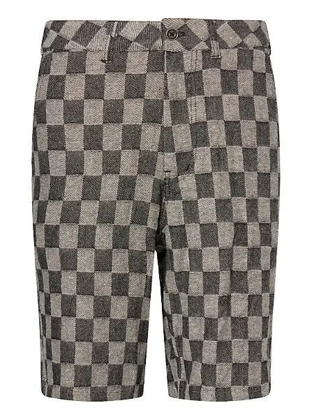 HERESY Trellis Checked Linen And Cotton-blend Shorts - Multi