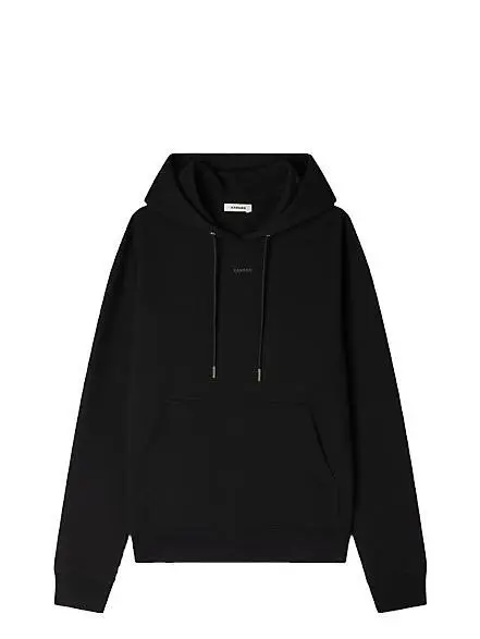 Sandro Regular-fit Cotton Hoody With Logo - Black