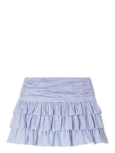 Sandro Striped Cotton Mini Skirt - Bleu / Marine